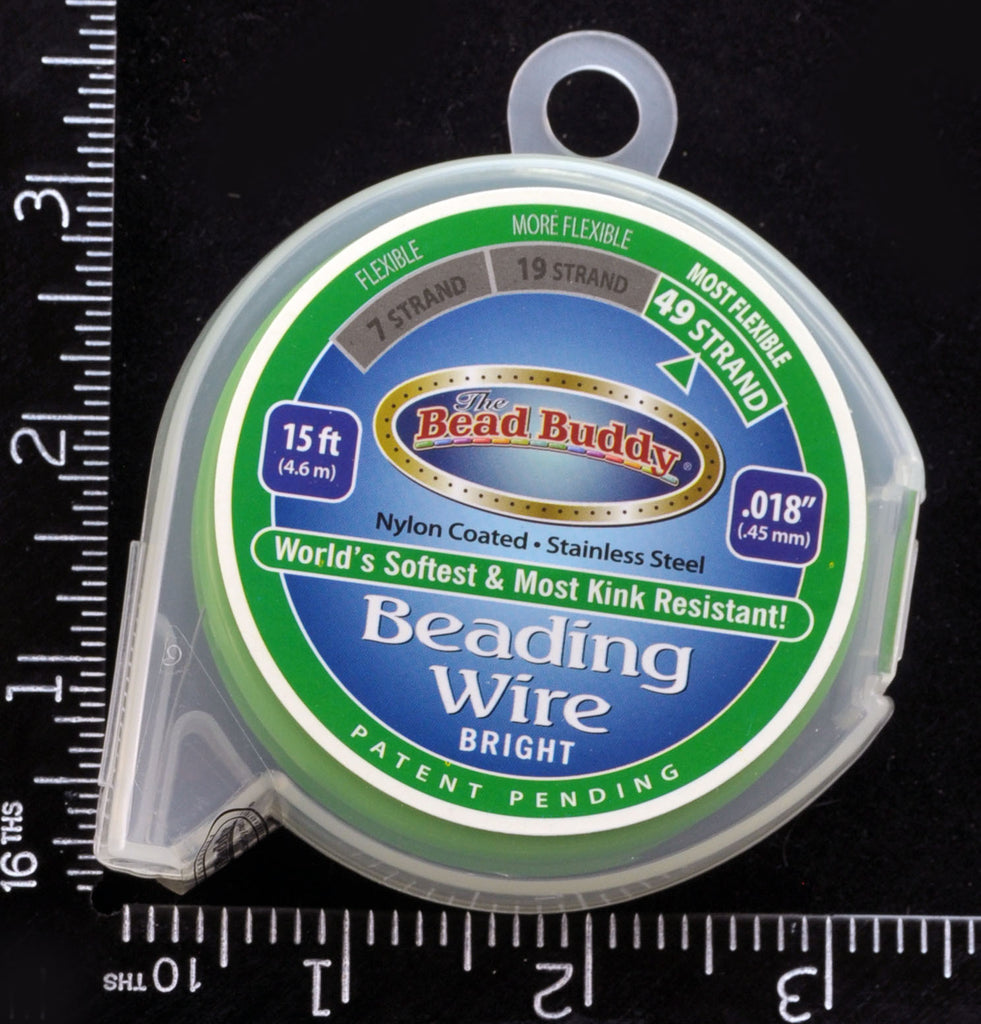 49 Strand Beading Wire, Satin Silver 15ft .018" – Bead Buddy